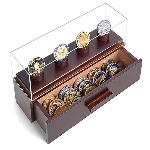 ULTRGEE Challenge Coin Display Case, Military Coin Collection Holder ...
