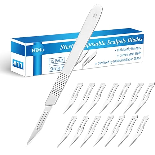 15 Pack Surgical Blades #11 with Stainless Steel Scalpel Handle, High ...