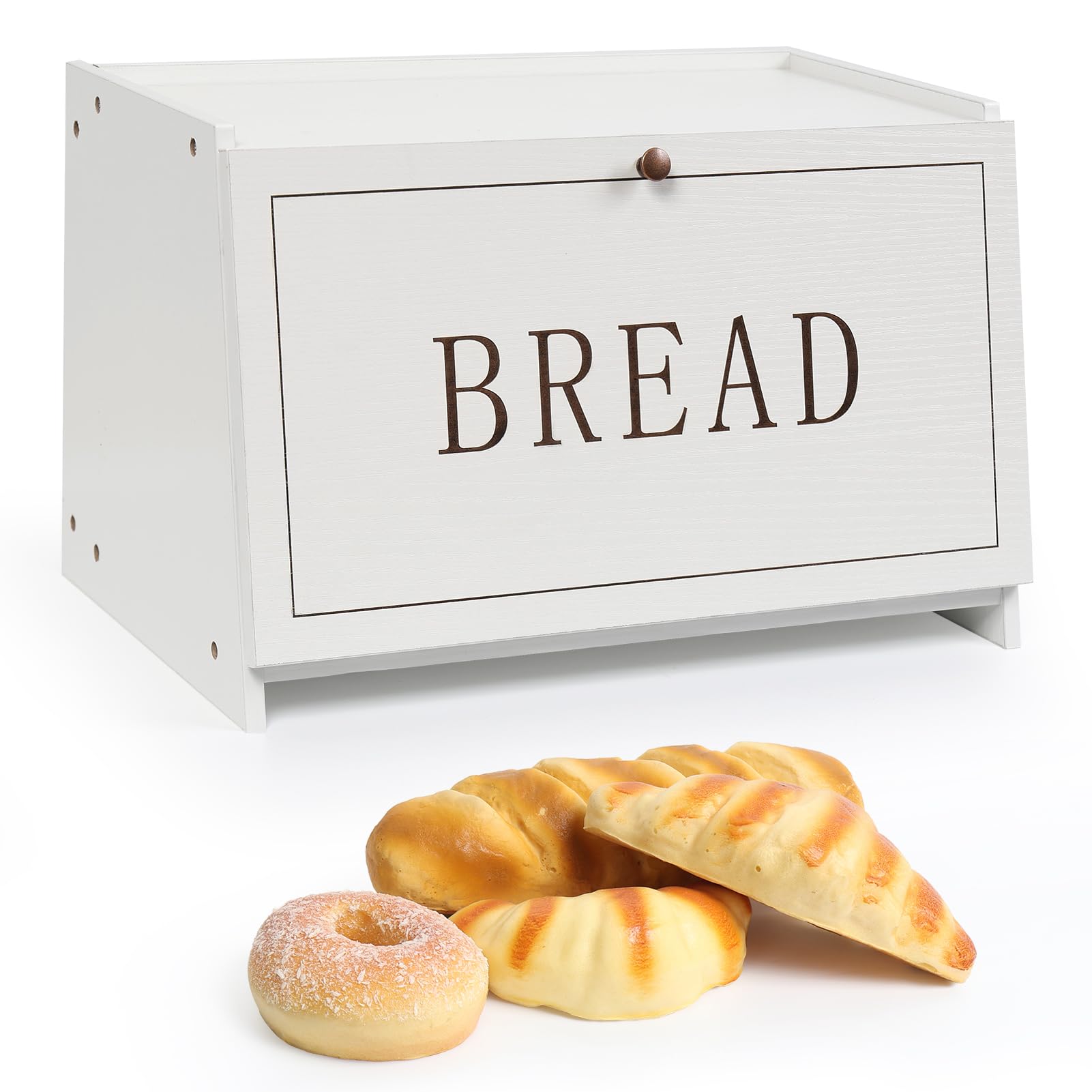 DECOCIAGA Bread Box for Kitchen Countertop, Large Capacity Bread Storage Container for Homemade ...
