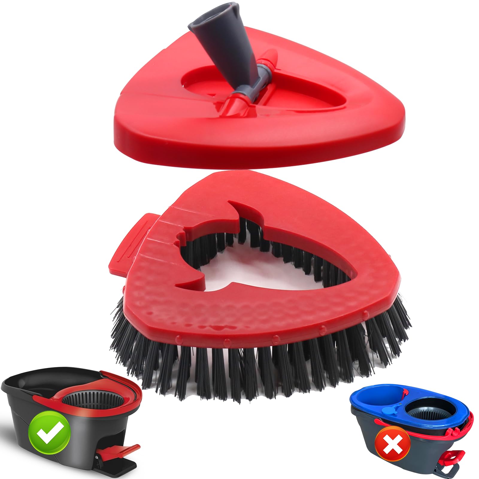 Spin Mop Scrub Brush Replacement Head and Mop Base Compatible with ...