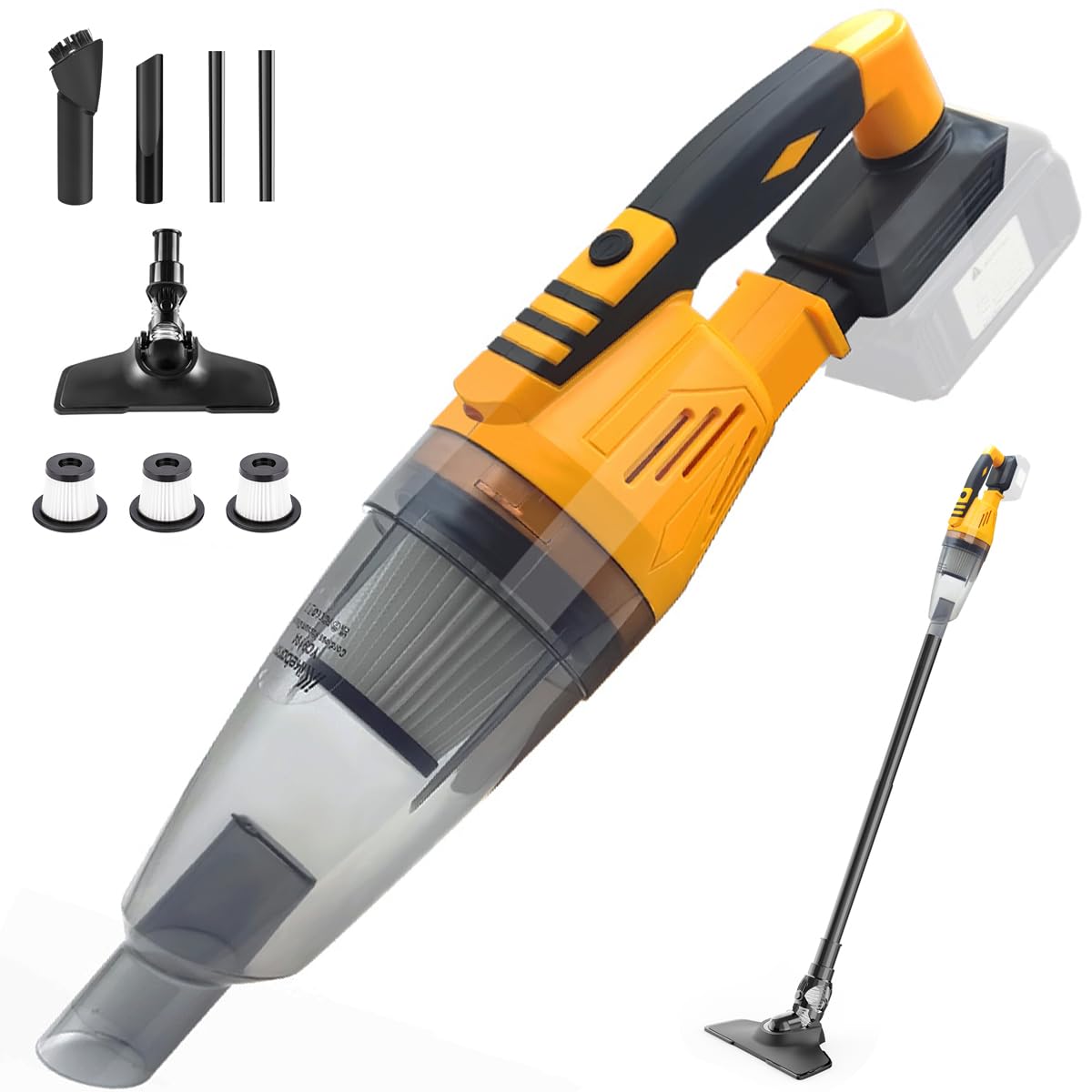 Cordless Vacuum Cleaner for Dewalt 20V Batteries, Car Vacuum Cleaner ...