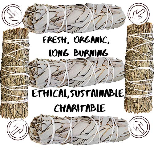 Sage Kit - 9 Spiritual Smudge Kit Gifts for Cleansing: White Sage ...