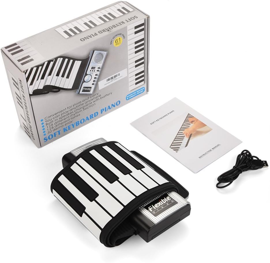 Drfeify Electronic Roll Up Piano, Foldable 61 Keys Electronic Keyboard ...