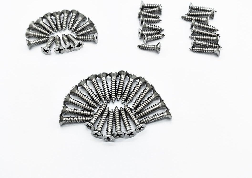 200pcs Qrity M4 Stainless Steel Self Tapping Screws Phillips Flat Head ...