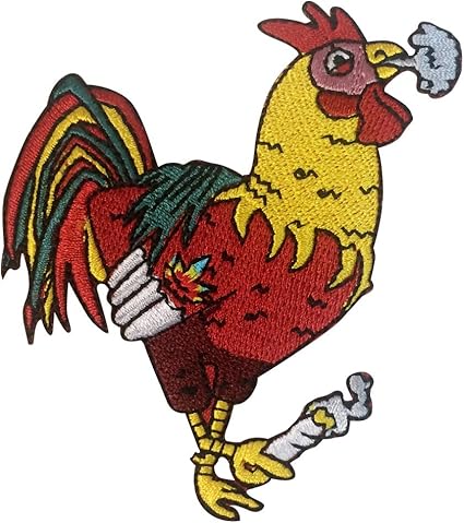 Amazon.com: Pot Smoking Pals Chill Stoned Rooster - Iron on Embroidered ...
