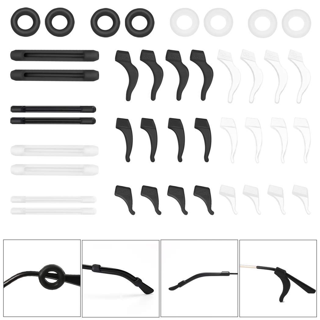 iGeyzoe 20 Pairs Eyeglasses Ear Hooks Retainers, Silicone Eyeglasses ...