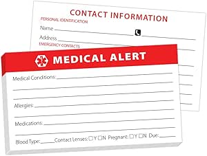 Amazon.com: Medical Alert ID Wallet Card - 10 Pack for Emergencies ...
