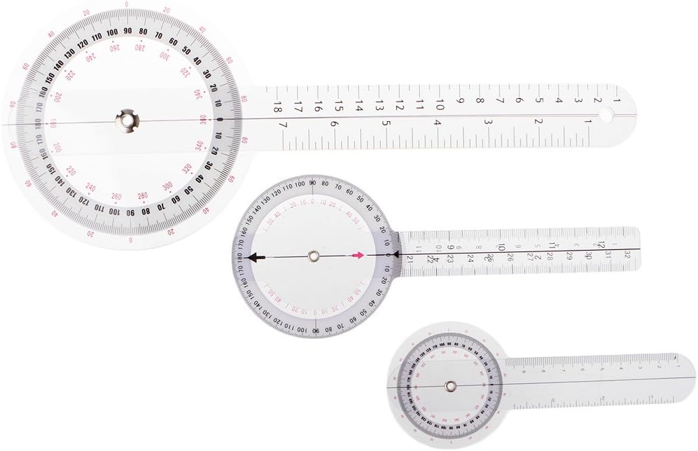 Test e misurazione Righello Medico goniometro Set di 3 goniometri ...