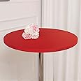 Amazon.com: WXYSHOME 2-Pack Fitted Red Round Tablecloth Cocktail Table ...