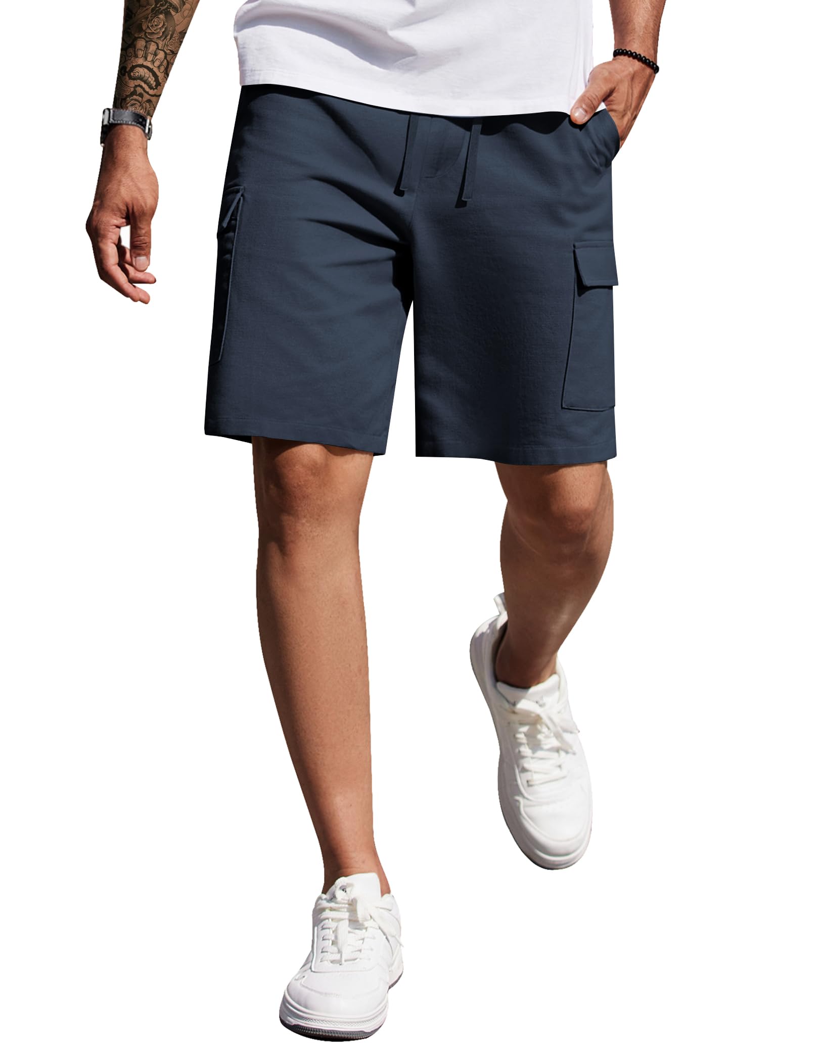 COOFANDY Short Cargo Pants Men 9 Inch Cargo Shorts Relaxed Fit Casual ...