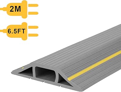 Floor Cable Cover, 6.5 Ft Floor Cord Protector 3 Channels Contains ...