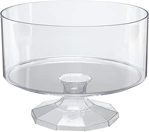 Amazon.com | Disposable Pedestal Trifle Bowl, 3 Pack – 8” Round Clear ...