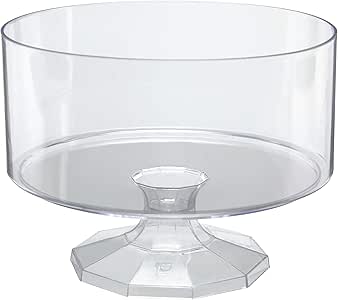 Amazon.com | Disposable Pedestal Trifle Bowl, 3 Pack – 8” Round Clear ...
