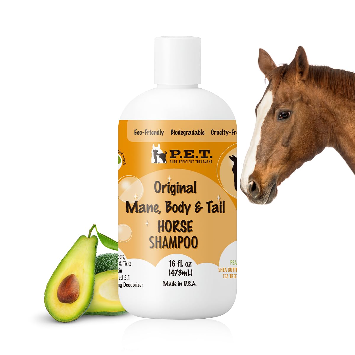 P.E.T. Original Mane, Body & Tail Horse Shampoo — Tea-Tree, Rosemary ...