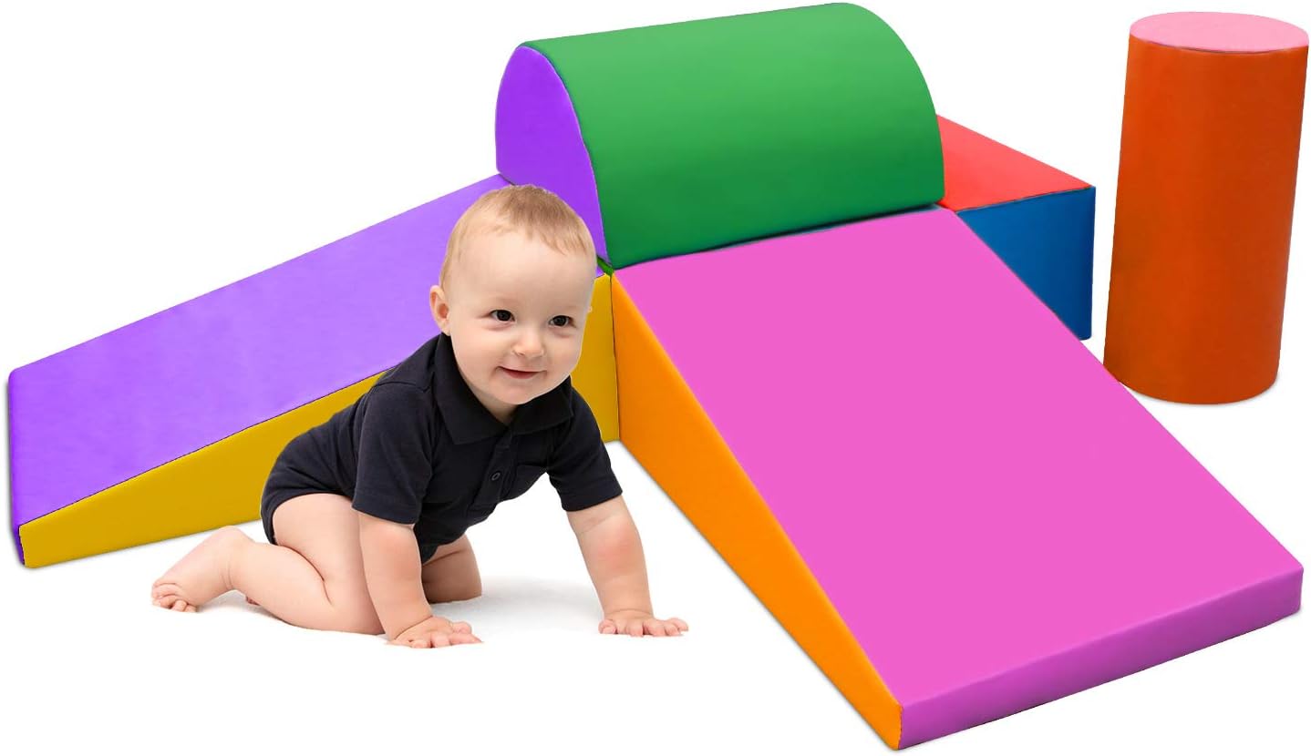 SURPCOS Climb and Crawl Activity Play Set, 6 Pieces Lightweight Foam ...