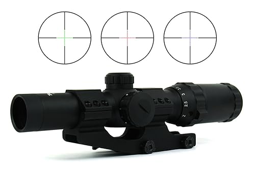TacFire 1-4 x 24mm Tactical Rifle Scope Green/Red/Blue Illuminated ...