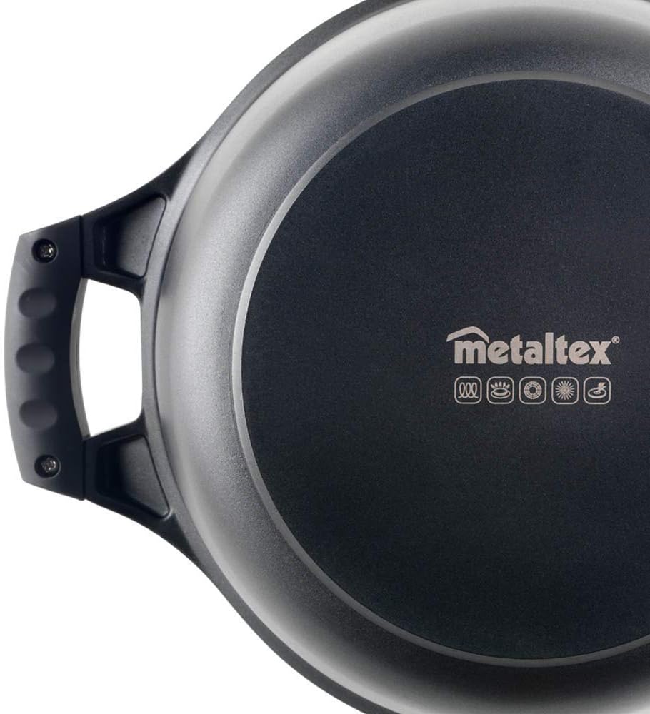Metaltex XPERT – Low Cast Aluminum Casserole 30 cm with Tempered Glass ...
