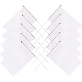 Amazon.com: 60 Pack White Small Mini Flags On Sticks,Hand Held Solid ...