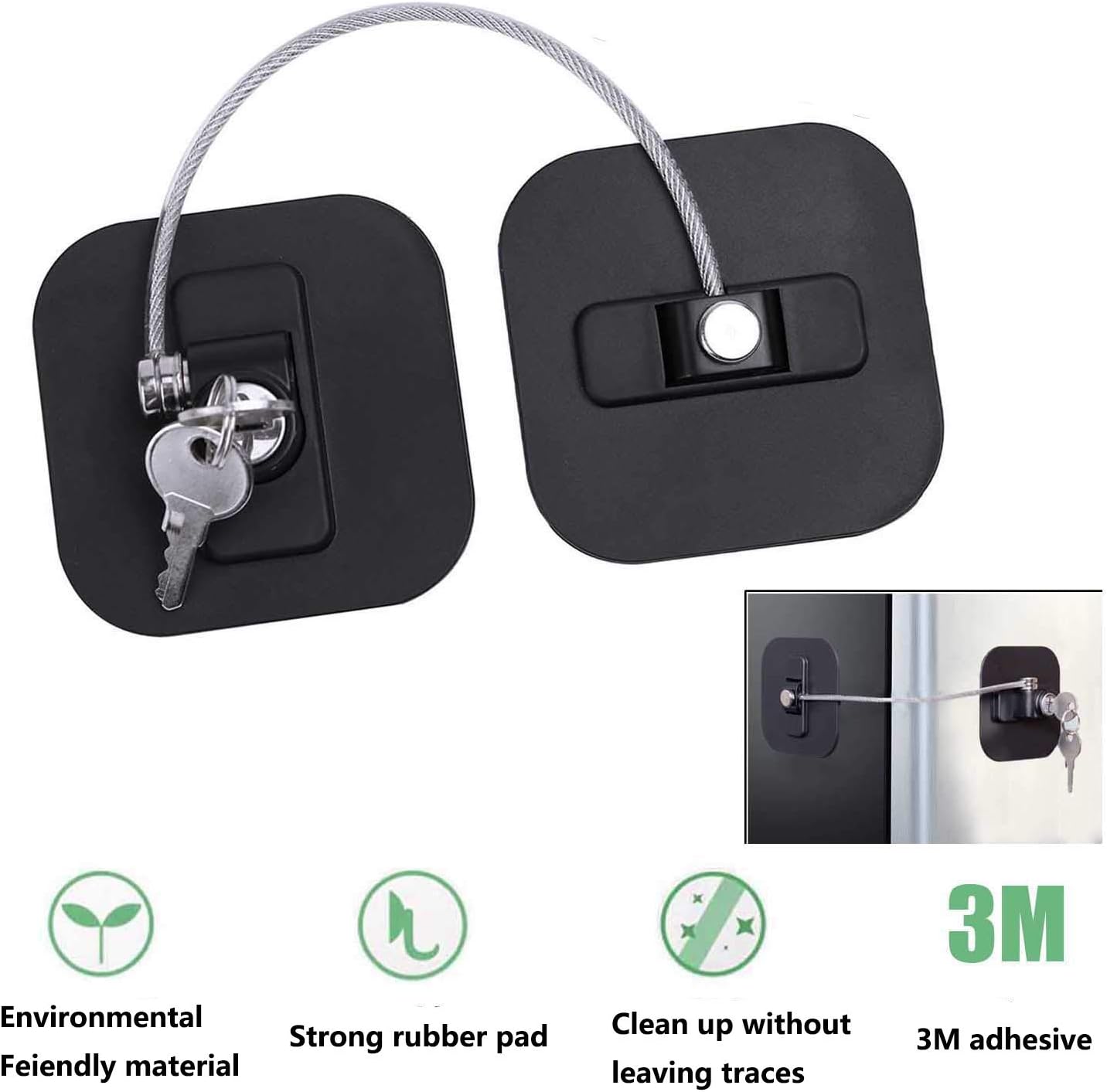 AIWEIYER Cabinet Lock, Sturdy Plastic Lock with 2 Stainless Steel Keys ...