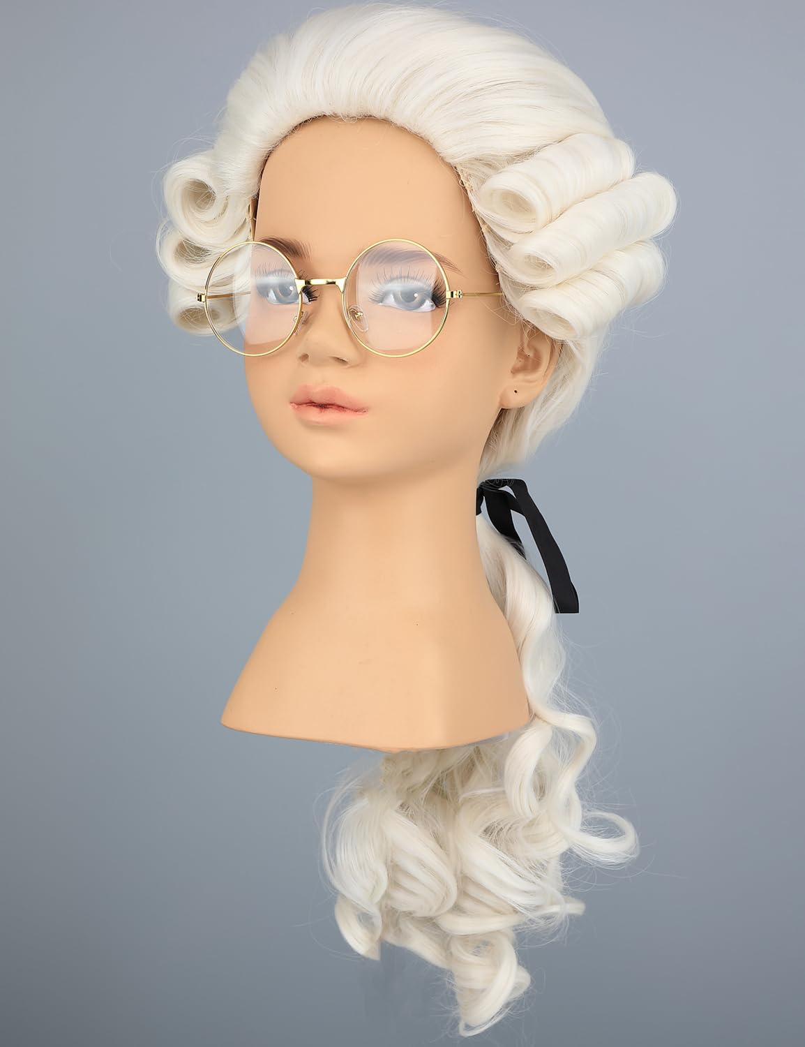 morvally Kids Colonial Judge Wig and Glasses 18th Century Costume ...