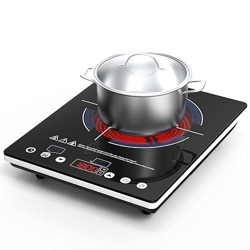 Electric Cooktop 110v,Single Burner Electric Stove Infrared Cooktop Hot ...