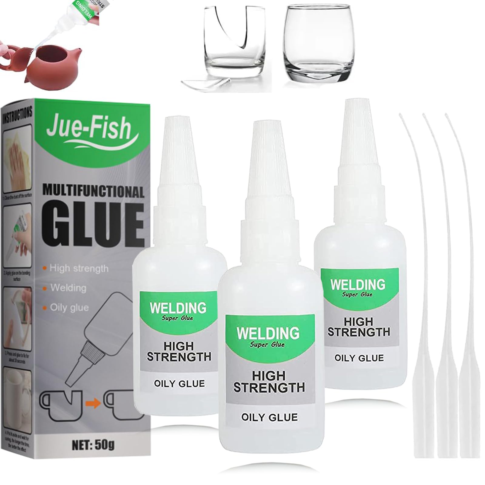 Wood Glue, 3Pcs Welding High-Strength Oily Glue, Jue Fish Glue ...