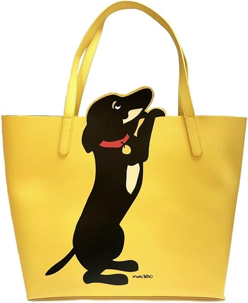 Marc Tetro Tote Bag -Dachshund on Yellow: Amazon.co.uk: Shoes & Bags