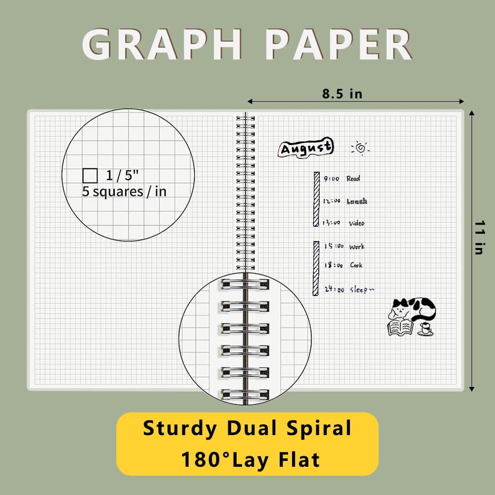 Mua Wrenben Graph Paper Spiral Notebook 8 5 X 11 Inches 240 Pages A4