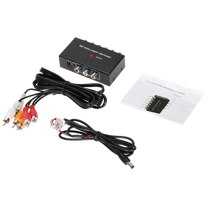Buy Portable AV Intelligent Switcher 2 to 1 Channel RCA Audio Video ...