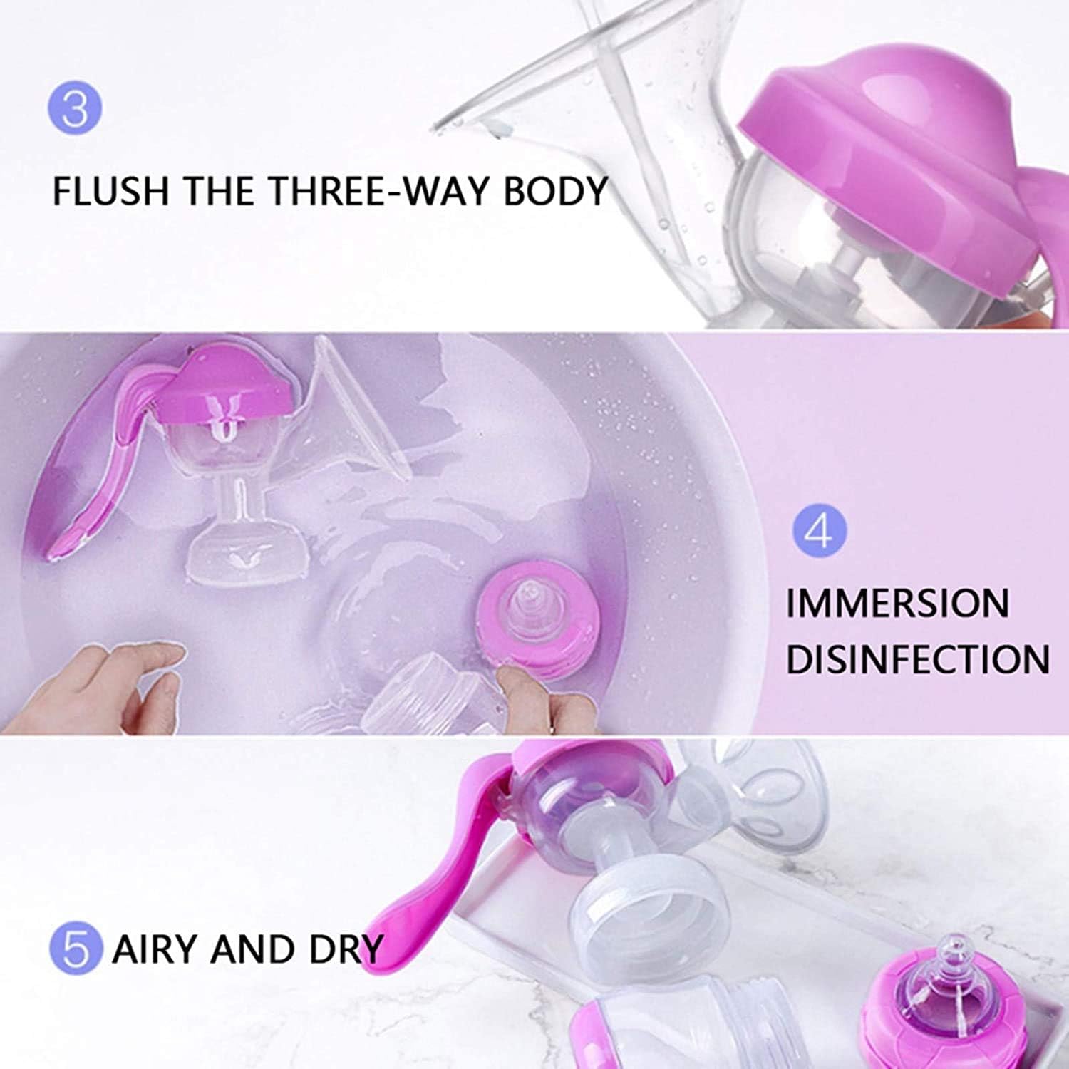 JADE KIT Manual Breast Pump, Portable ＆ Adjustable Suction Silicone ...