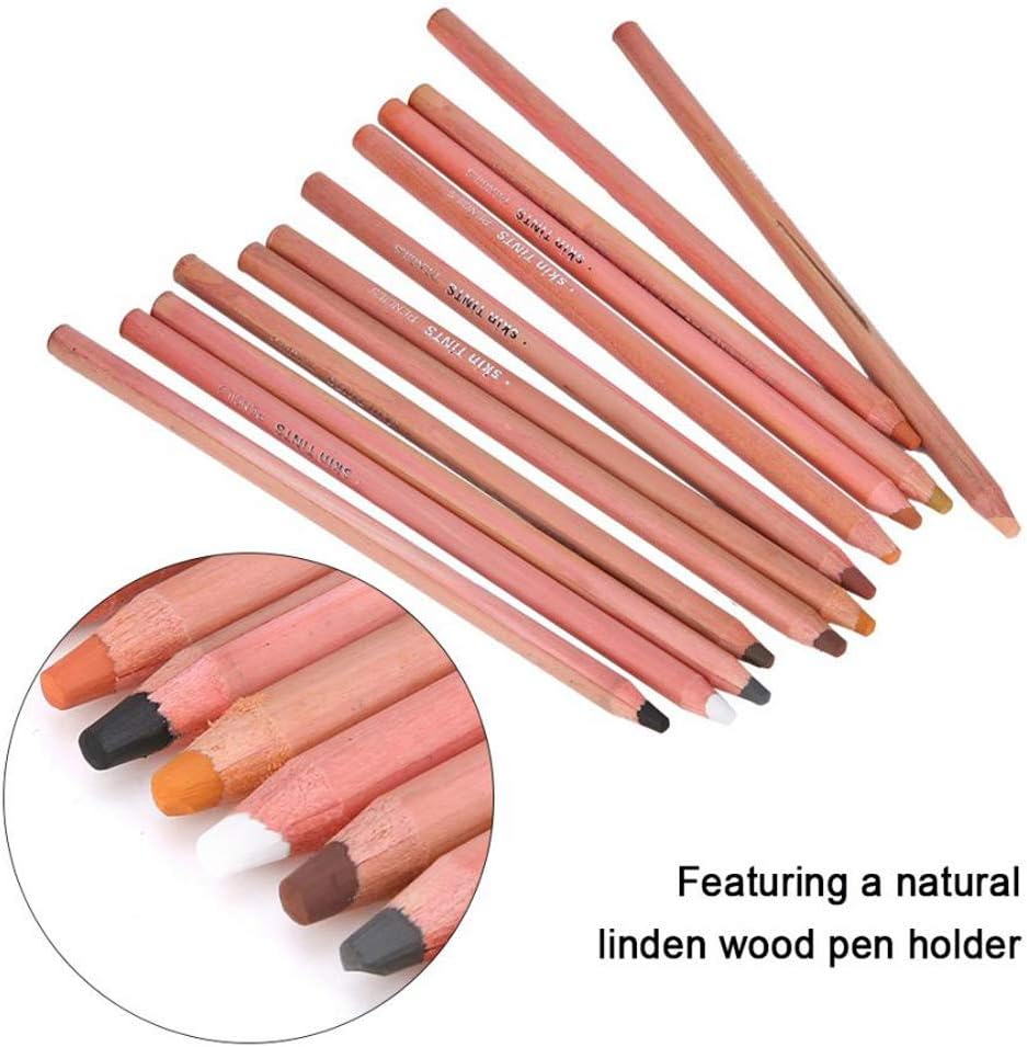 Warmiehomy 12-Color Pencil Set Professional Portrait Hand-painted Skin ...