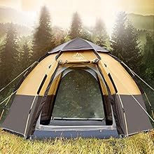 Toogh 3-4 Person Camping Tent Backpacking Tents Hexagon Waterproof Dome ...