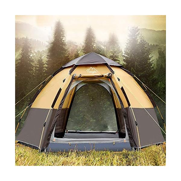 Toogh 3-4 Person Camping Tent Backpacking Tents Hexagon Waterproof Dome ...
