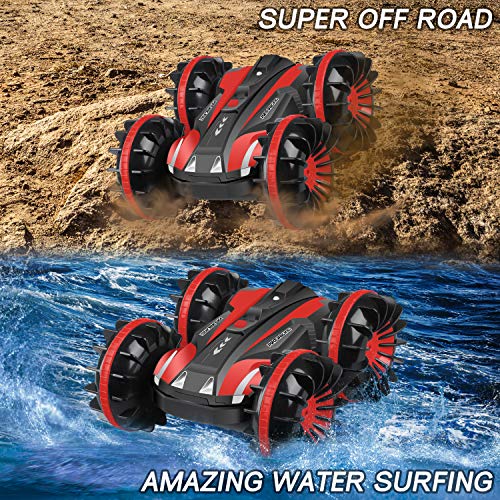 Toys for 6-10 Year Old Boys Amphibious RC Car for Kids 2.4 GHz Remote Control Boat Waterproof RC ...