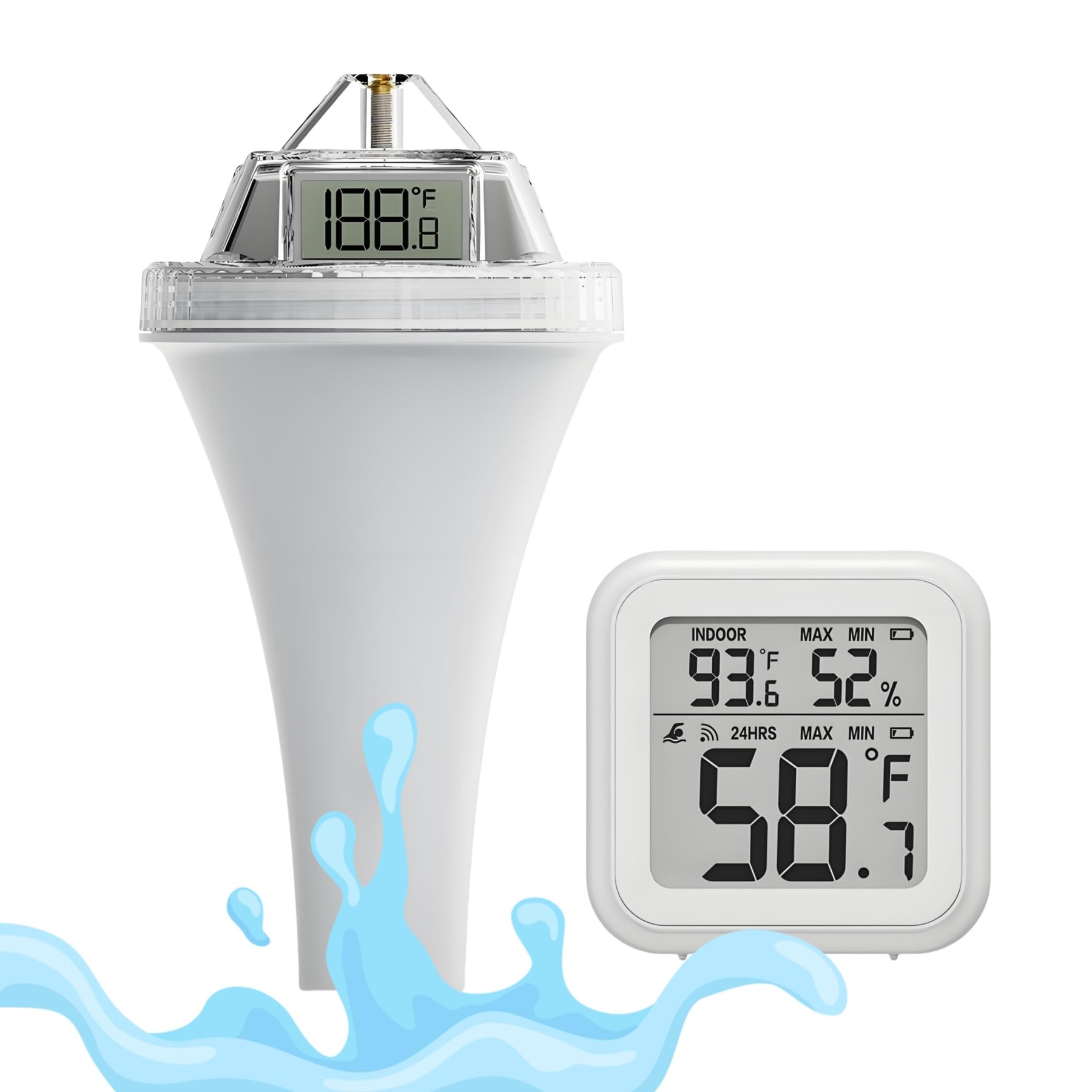 Digital Pool Thermometer, Easy Read Digital Floating Pool Water ...