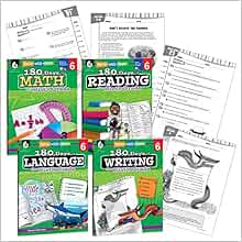 Amazon.com: 180 Days of Practice - 6th Grade Workbook Set for Kids Ages ...