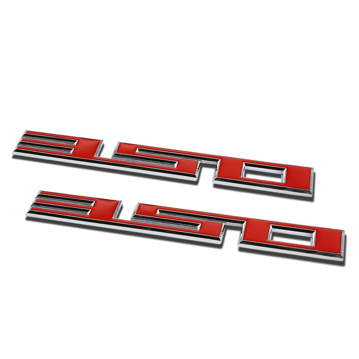 Amazon.com: 2 x Metal Emblem Decal Logo Trim Badge 350 (Red & Silver ...