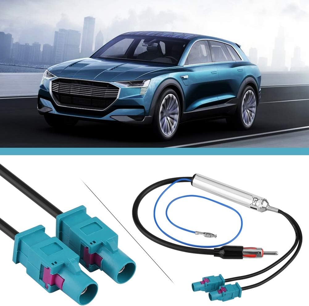 Car Radio Antenna Plastic + Metal Car Radio Stereo Antenna Adapter Dual ...