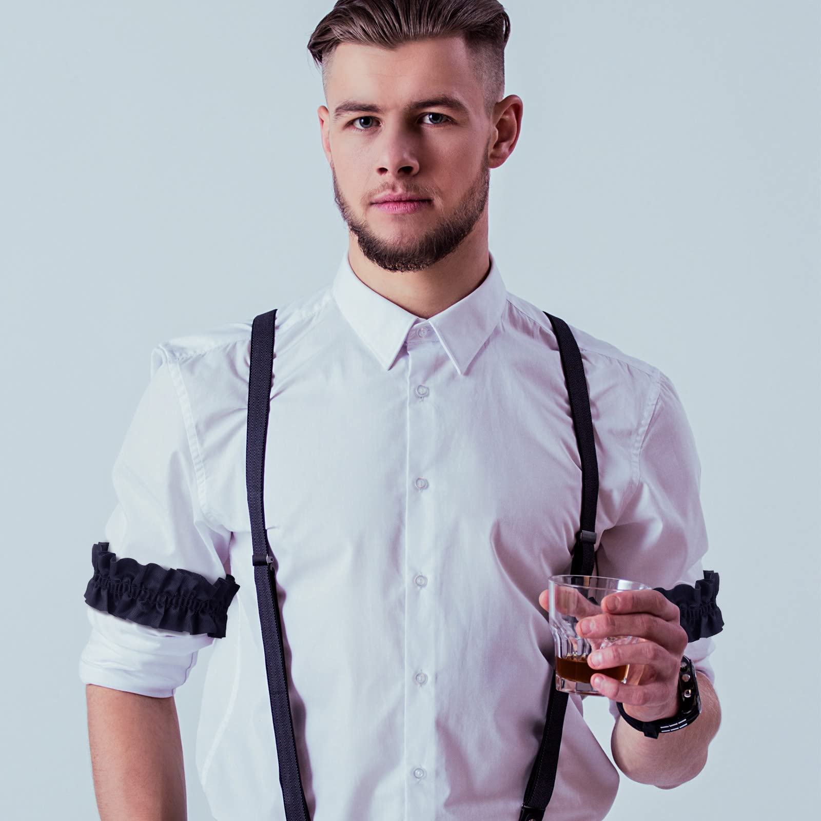 Mua 8 Pcs 20s Armband Garter Black Sleeve Garter for Men Roaring Arm ...