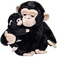 Amazon.com: WILD REPUBLIC Mom and Baby Chimpanzee, Stuffed Animal, 12 ...