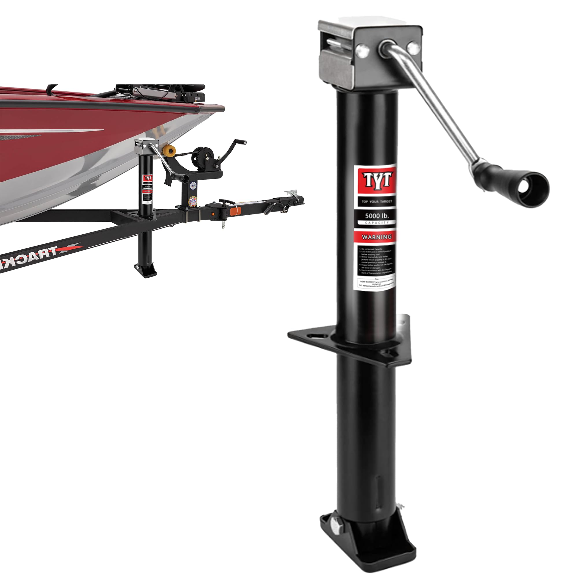 TYT A-Frame Trailer Jack, 5000lbs Capacity Side Wind Trailer Jack with ...