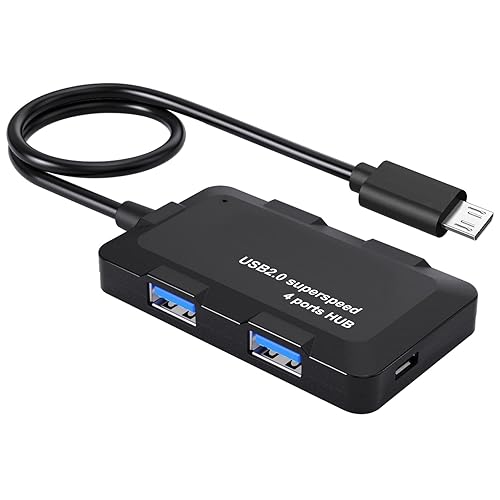 AreMe Micro USB OTG Cable Adapter with 4 USB Ports + Power Port for ...