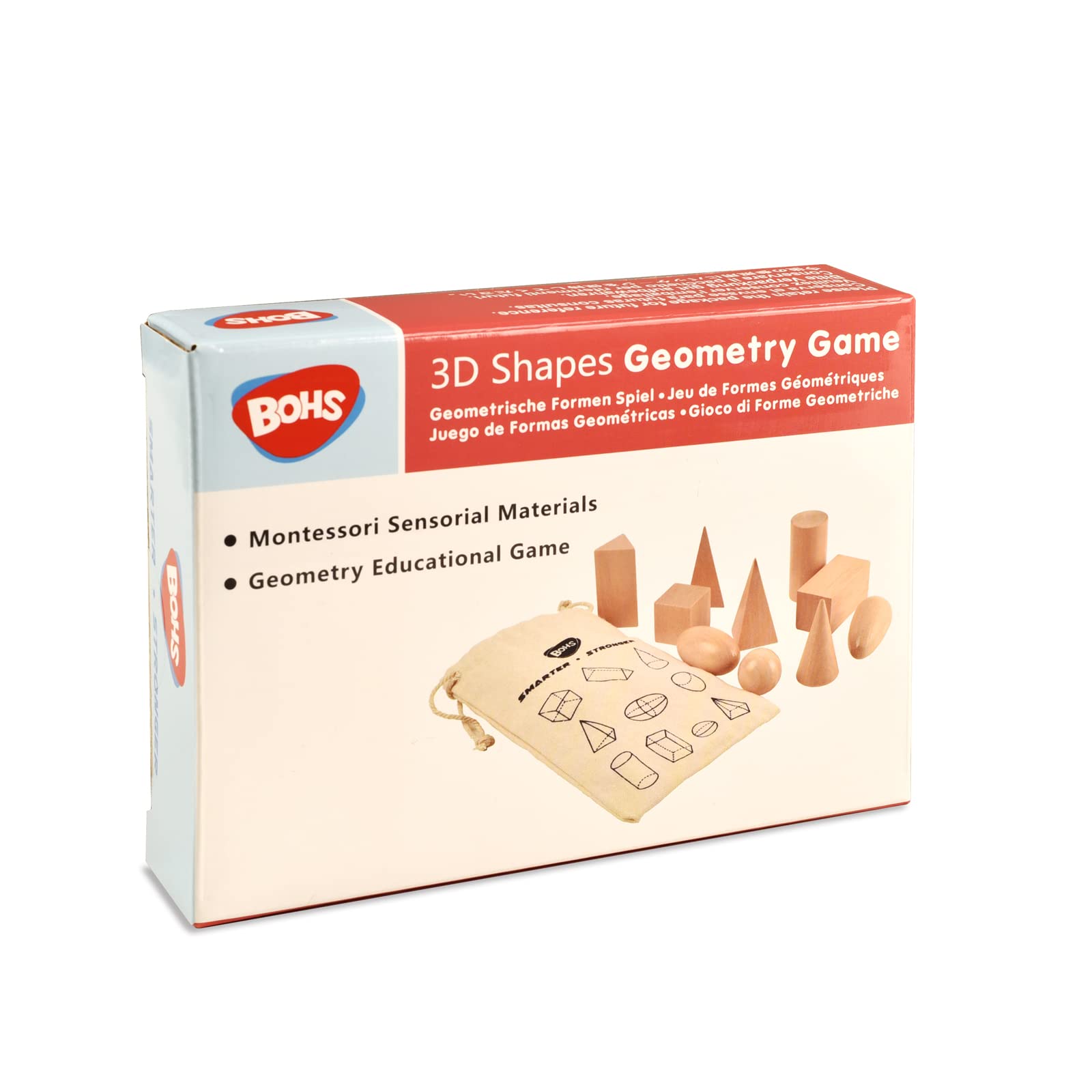 Mua BOHS Geometric Solids Guess Game - 3D Shapes Miniature Set -Wooden ...