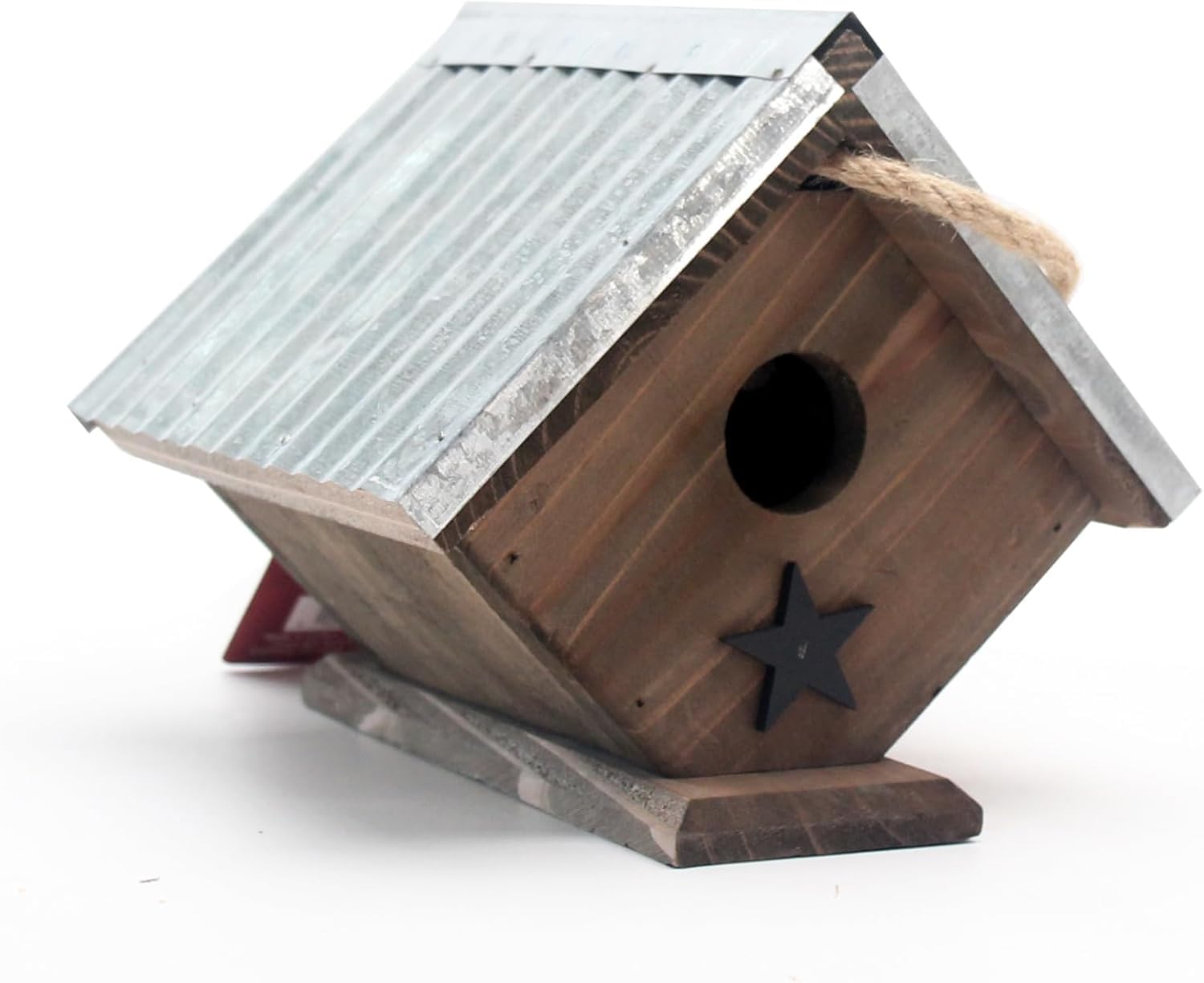 Cedar Wren House, Metal Roof Bird House for Wrens and Chickadees ...