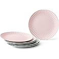 Amazon.com | ZEN Pleats Porcelain Dinner Plates 11 Inch Set of 6 (Mixed ...