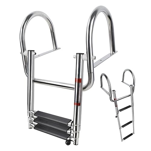 Manumarine 3 Step Pontoon Boat Ladder, Pontoon Ladders for Pontoon ...