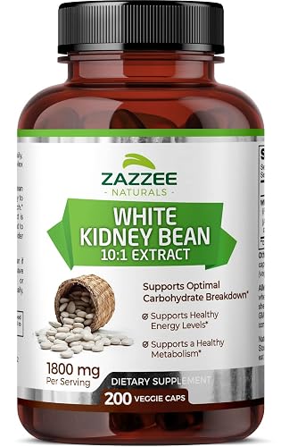 Zazzee White Kidney Bean 10:1 Extract, 18,000 mg Strength, 200 Vegan ...