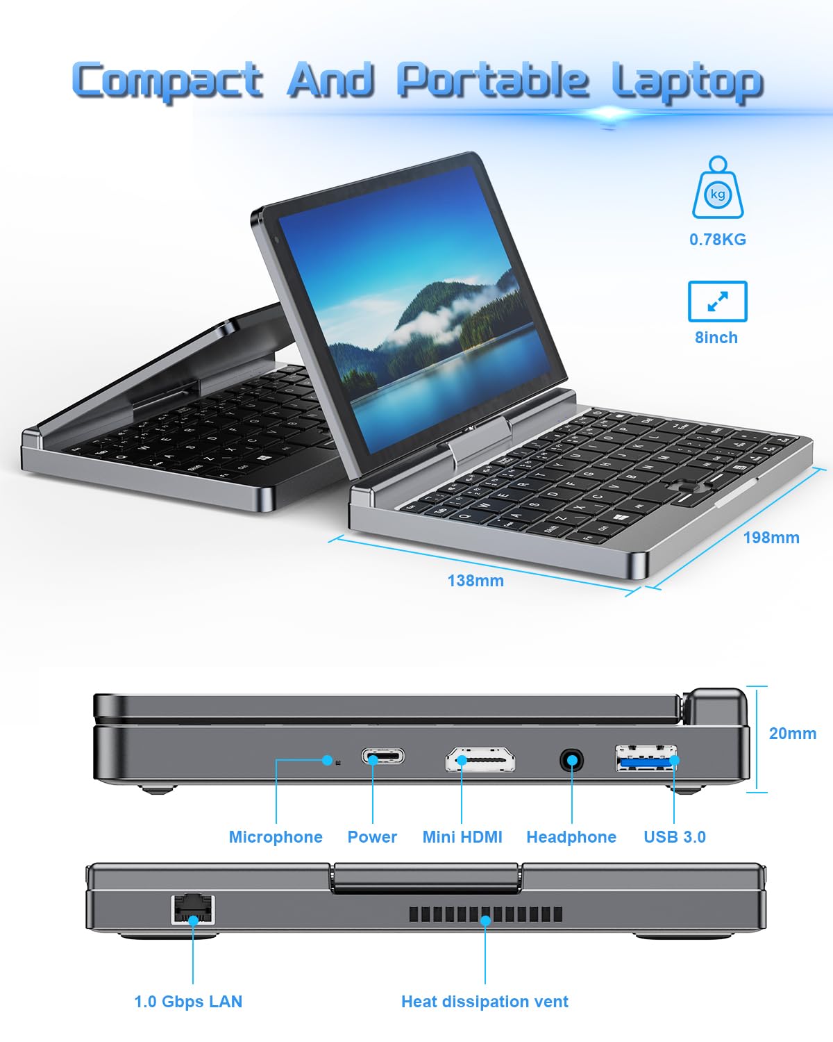 Mua MECHAZER Mini Laptop Windows 11 Pro Computer 12GB LPDDR5 512GB SSD ...