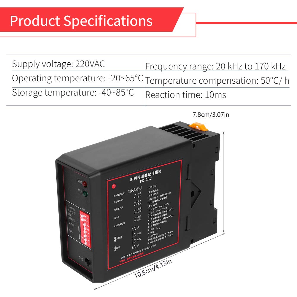 Vehicle Loop Detector, PD132 Single Channel Inductive Vehicle Loop Sensor With Selectable Pulse ...