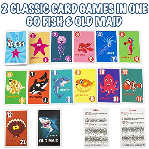 GlobalDream Go Fish Card Game for Kids - Go Fish and Old Maid ...